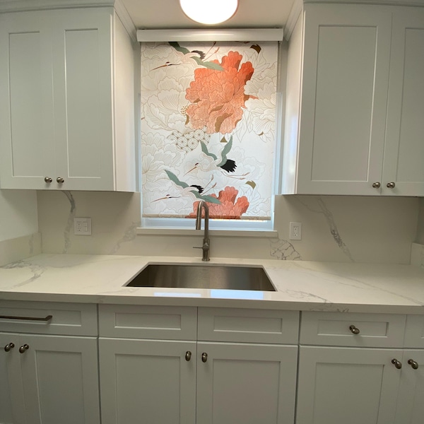 Red Vintage Chinoiserie Roller, Ruby Window Blinds, Door Window ...