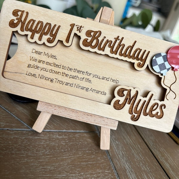 Happy Birthday Money Card, Personalized Money Holder, Kids Birthday ...