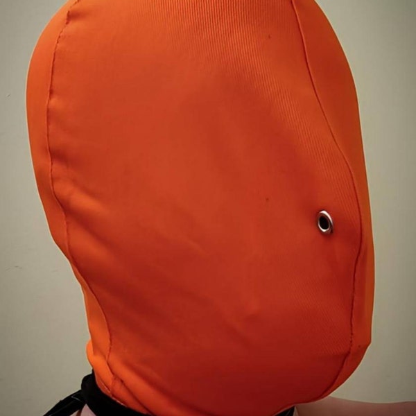 Orange Prison Bondage Straitjacket Mask / Laced / Zipper / Inmate ...