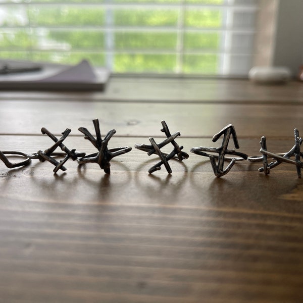Rune Rings, Set of 6, Sterling Silver Twig Rings - Joanna Szkiela X ...