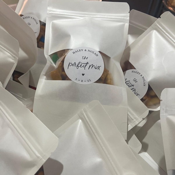 The Perfect Mix Stickers || Personalized Wedding Trail Mix Favors - Etsy