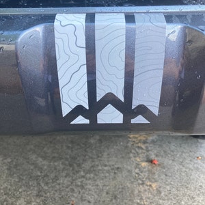 Retro Mountain Topographic Decal - Etsy