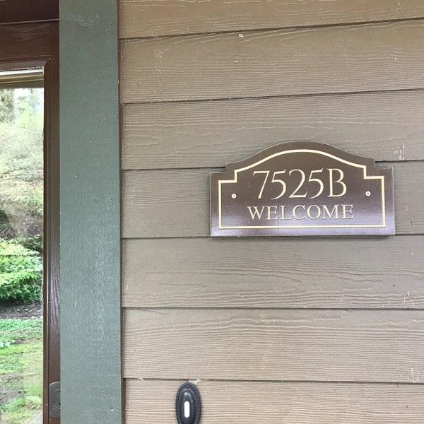 15"x8" Welcome Home Number Plaque, Carved Number, Engraved Plaque ...