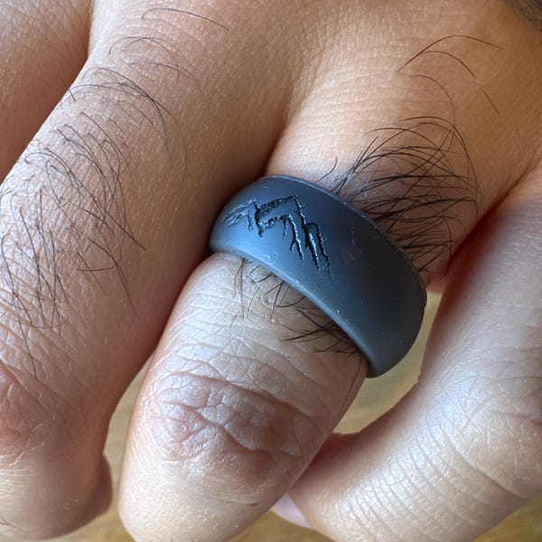 CUSTOM ENGRAVING Mens Silicone Wedding Ring Band Flexible ...