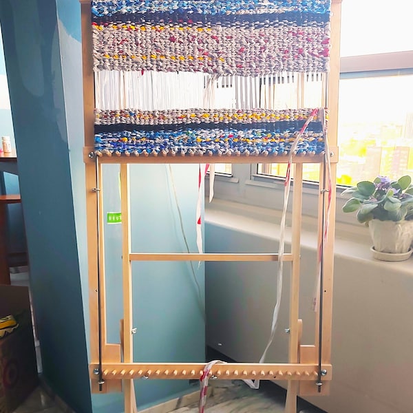 Adjustable Twining Loom for Rag Rugs, Place Mats, and Potholders. Maple ...
