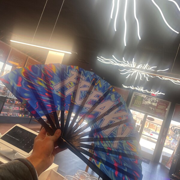 Disco Ball Rave Fan- Rave Fan- Rave Fan Holster- Festival Fan- Bamboo ...