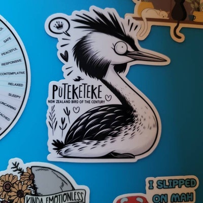 Charming Book-loving Weasel Sticker Cute White Weasel Reading Decal ...