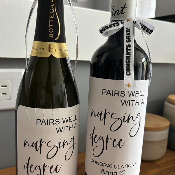 Nursing Milestone Wine Labels Registered Nurse Gift Basket Graduation ...