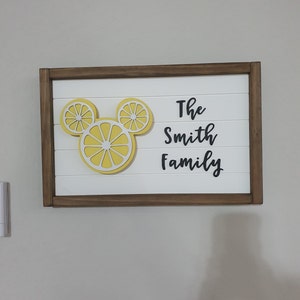 Interchangeable family Mickey sign | Etsy