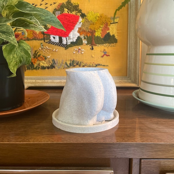 Marble Male Body Pot, Muscle Butt Planter, 5 Inch 3D Printed Planter ...