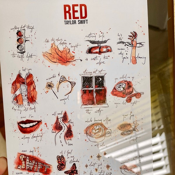 Taylor Swift RED Tracklist Print / Merchandise / Fanart - Etsy UK