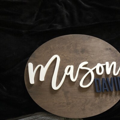 Custom Name Sign 1236 Round Sign Baby Name Sign Nursery Room Decor ...