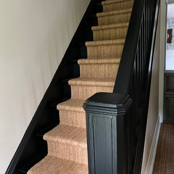 Jute Stairs Runner Natural Fiber Jute Runner Rug Vintage Style CUSTOM ...