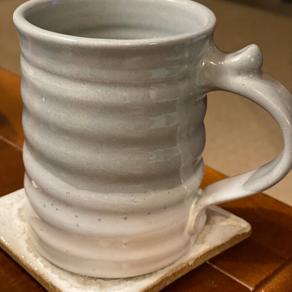 HALF PIE PLATE, Handmade Stoneware in Grey and White Glazed Finish ...