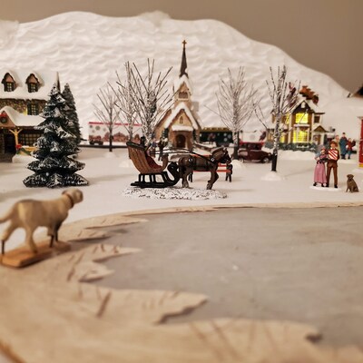 Christmas Village Display Mountain Backdrop for Lemax, Dept 56 ...