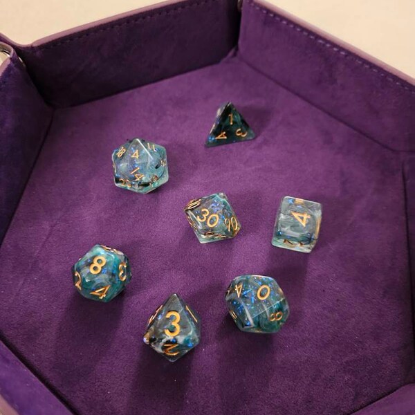 Metal Dice / Ice Storm / Dnd Dice Metal / Blue Luminance - Etsy