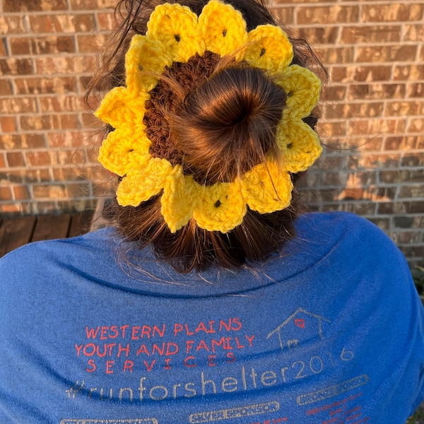 Downloadable PDF, Sunflower Scrunchie Crochet Pattern - Etsy