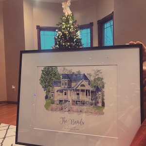 Custom House Drawing, House Illustration, Watercolor House Painting ...