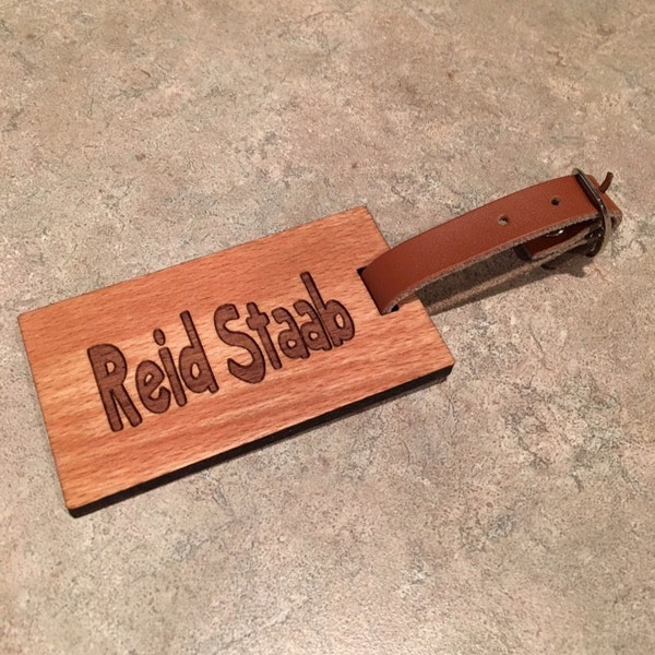 CUSTOM MADE - Beautiful Wooden Rectangle ID Name Tag With Only Name ...