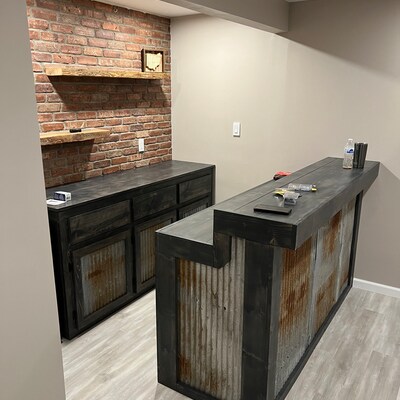 Custom Stained Rustic Bar - Etsy