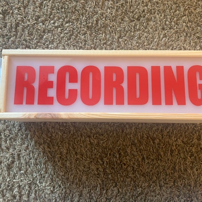 Recording Lightbox Recording Sign Recording Light Lighted Sign ...