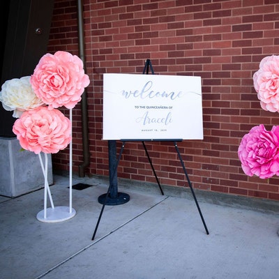 Wedding Welcome Sign, Silver Welcome Sign Template, Silver Wedding Sign ...