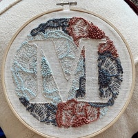 Floral Letter m Hand Embroidery Pattern / Digital - Etsy Australia