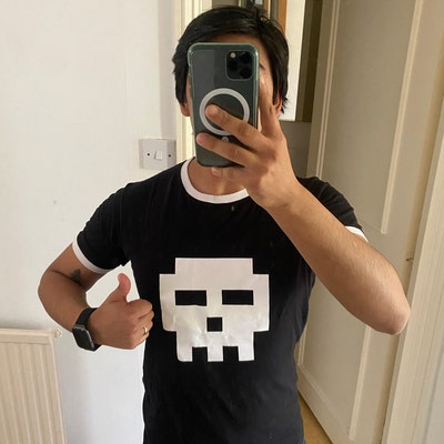 Scott Pilgrim Inspired Skull T Shirt. Ringer Style Tee - Etsy