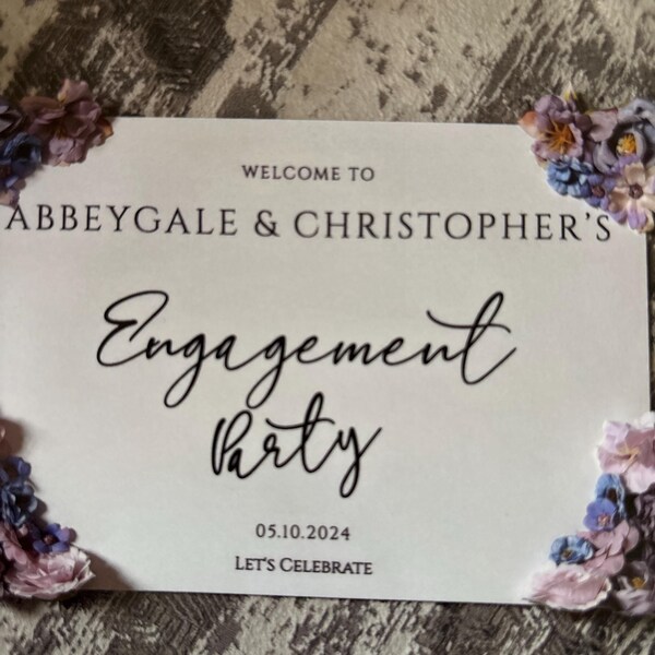 BLOSSOM Engagement Party Welcome Sign, A1, A2, A3 or A4, Engagement ...