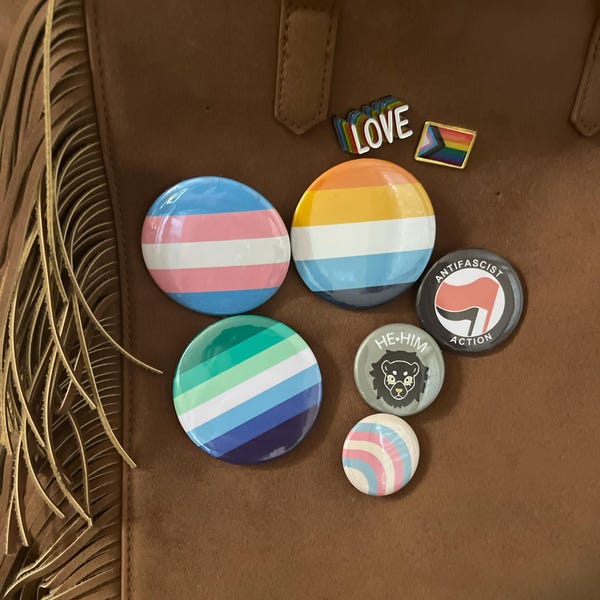Transgender Trans Classic Pride Flag Pin Badge Pinback Button ~ 1" Pin ...