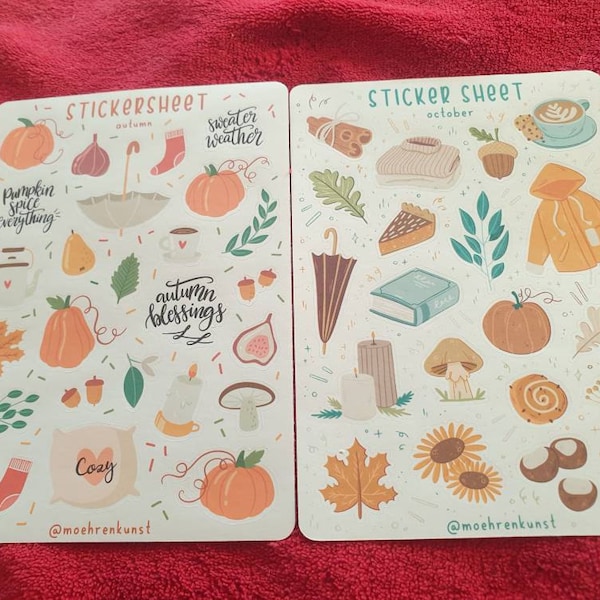 Sticker Sheet - October | Journal Stickers, Calendar, Planner Stickers ...