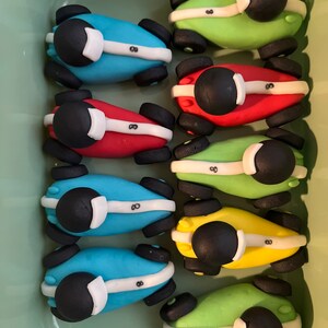 Race Car Theme Fondant Cupcake Toppers, Race Car Birthday, Ready Set Go ...