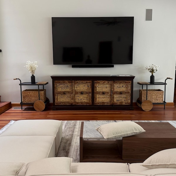 Rustic Vintage Carved Teak Wood Shutter Wall Hanging | Rustic ...