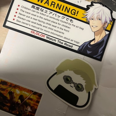Anime Warning Sticker, Sorcery Anime, Airbag Warning Sticker, Visor ...