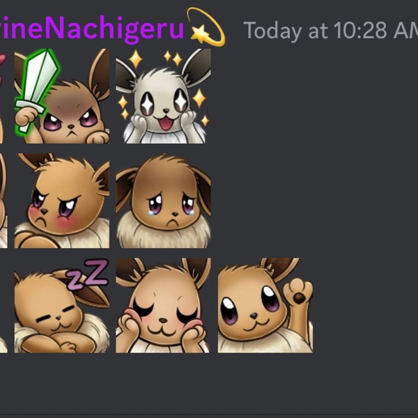 Leafeon Pokemon Emote Set - Etsy