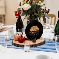 REAL 7 Vinyl Record Wedding Table Numbers/ Names Metallic Gold Label ...