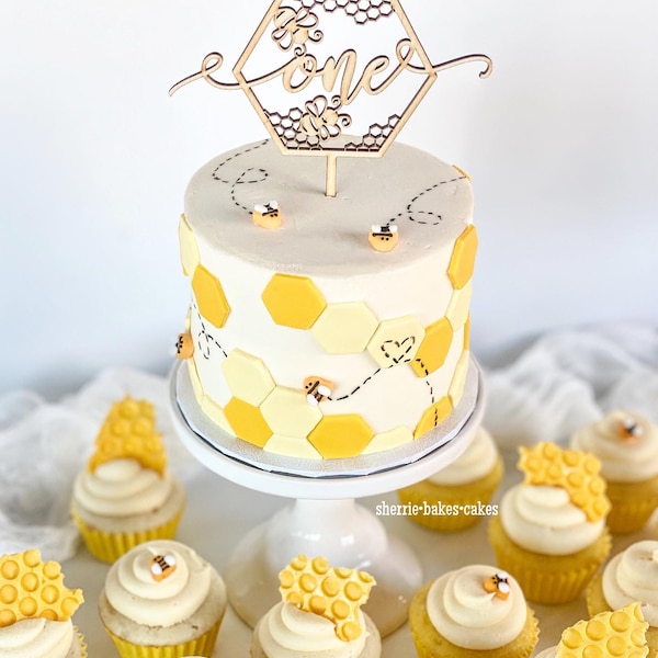 Bee Custom Cake Topper Bumble Bee Birthday Cake Topper Bee Party First ...