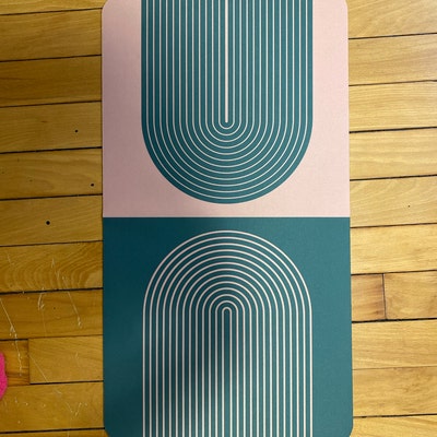 Two Toned Boho Print Desk Mat, Aesthetic Desk Accessory, Cute Workspace ...