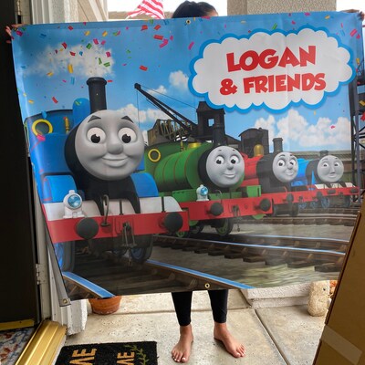 Kids Train Birthday Backdrop, Custom Theme, Personalized Birthday ...