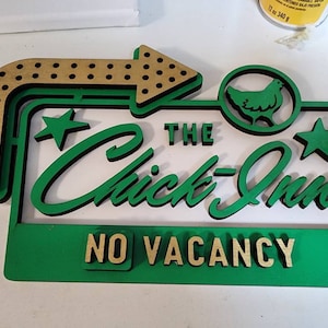 Chick-inn Sign SVG Laser Cut Files for Glowforge Laser Cutter Artwork ...
