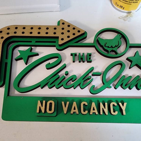 Chick-inn Sign SVG Laser Cut Files for Glowforge - Laser Cutter Artwork ...