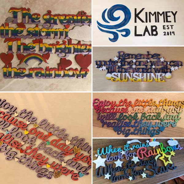 Decorate a Phrase Kit-rainbow Quotes-lockdown Gift-rainbow Quote ...