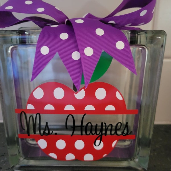 Personalized Glass Block, Teacher Gift, Teacher Appreciation, Teacher ...