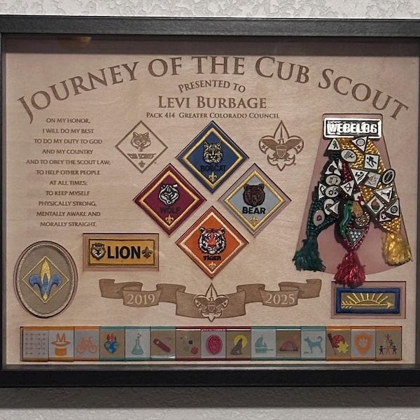 Honor the Achievement - Journey of the Cub Scout Plaque, 11x14 Wood ...