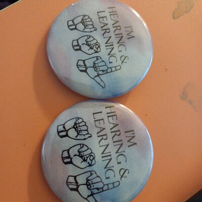 Asl Pin I'm Learning ASL Button With Name Personalized - Etsy