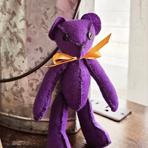PDF Pattern - 4" Mini Jointed Felt Teddy Bear Download Sewing Pattern ...