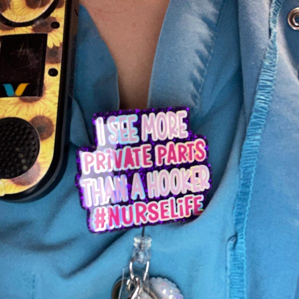 Pink I'm Tired of This Grandpa Badge Reel/too Dang Bad Badge Reel/funny ...
