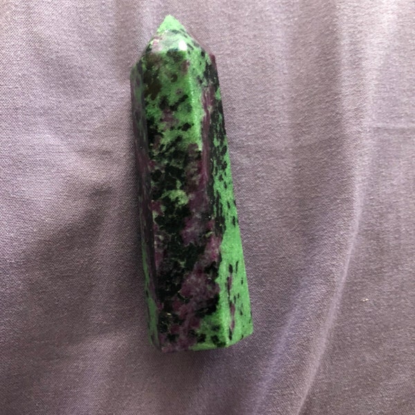 Ruby Zoisite Tower, Polished Ruby Zoisite Point, Anyolite Self-standing Tower, Crystal Healing ...