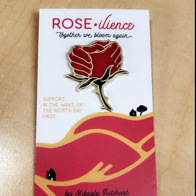 Rose Resilience Enamel Lapel Pin - Etsy