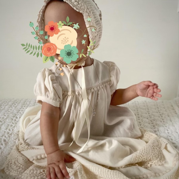 Eden Linen Dress, Christening Dress, Blessing Dress,linen Baptism ...